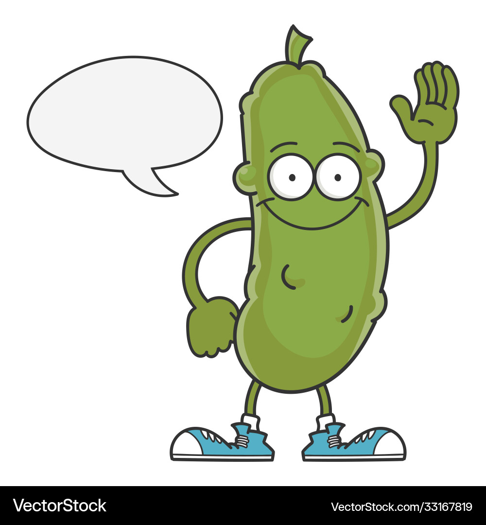 Happy smiling dill pickle cartoon character Vector Image