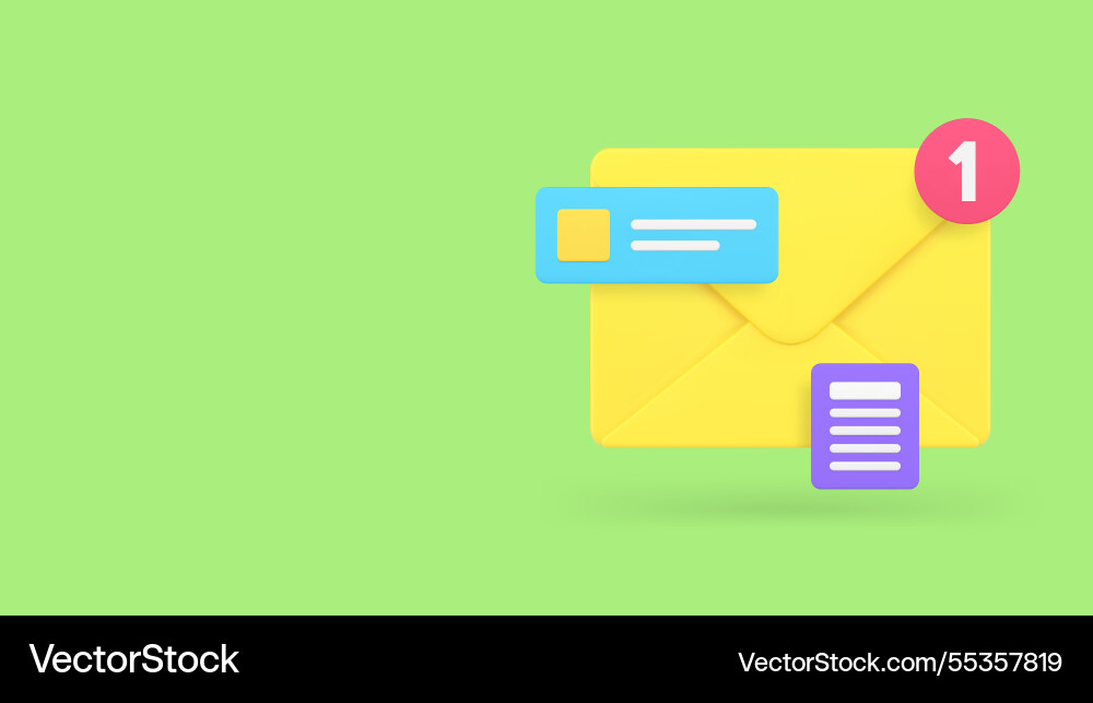 Incoming message inbox mailbox letter document Vector Image