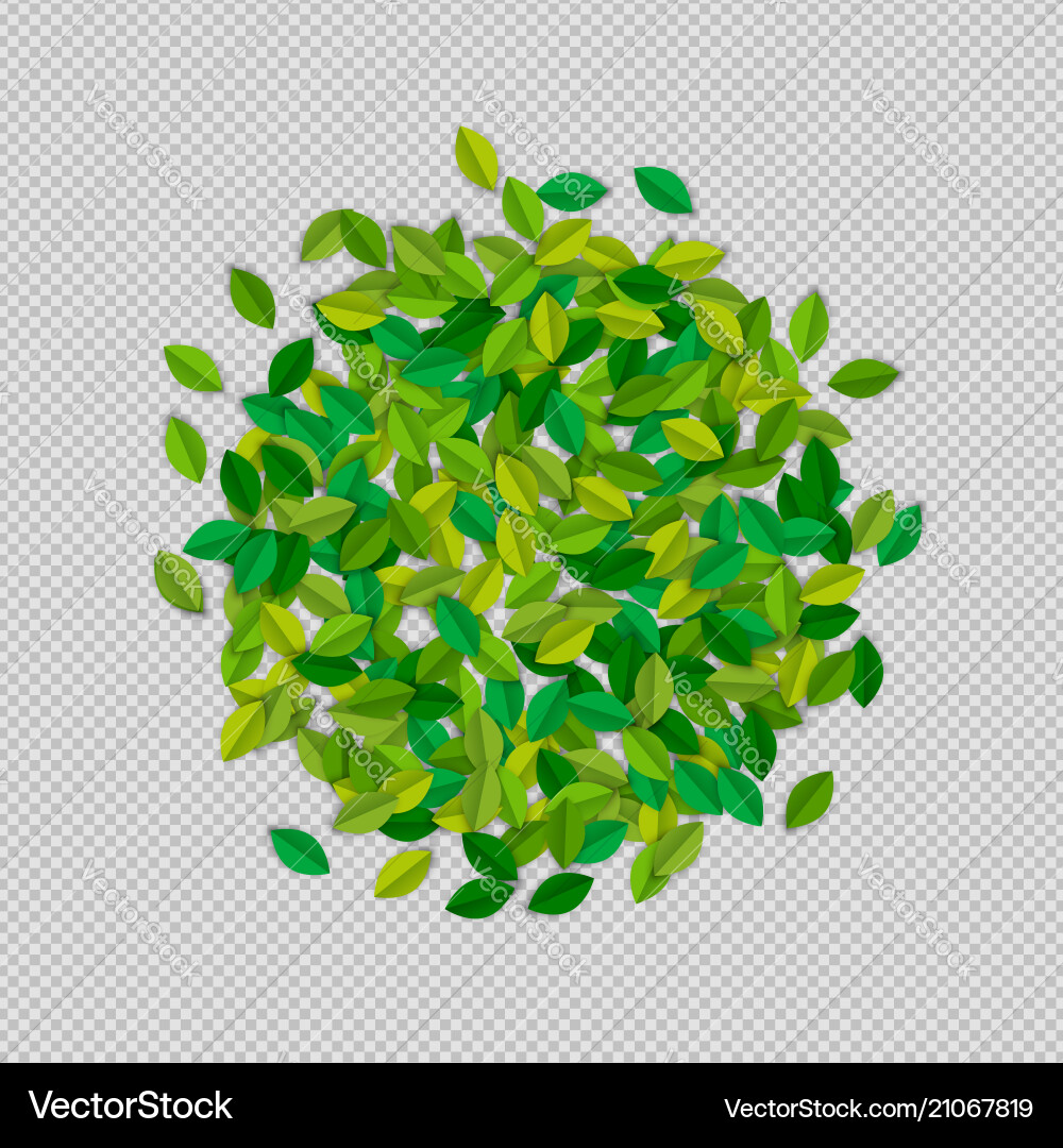 Isolated Green Leaf Pile Royalty Free Vector Image