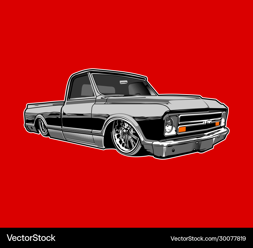 Low chevy truck Royalty Free Vector Image - VectorStock