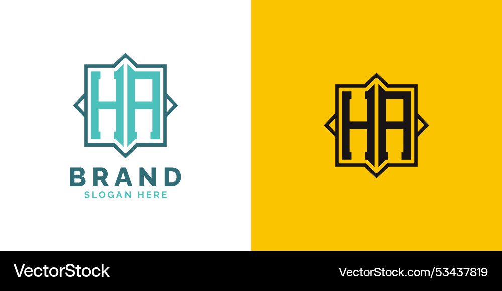 Modern ha monogram logo design initial letter Vector Image