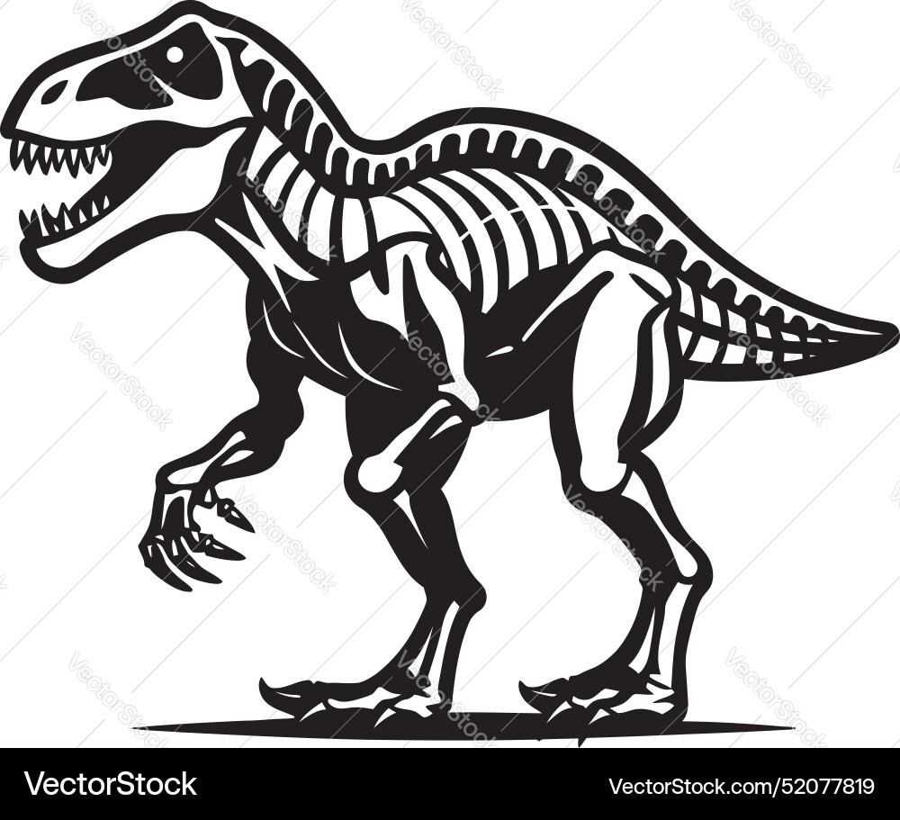 Primeval power t rex graphic emblem ancient Vector Image