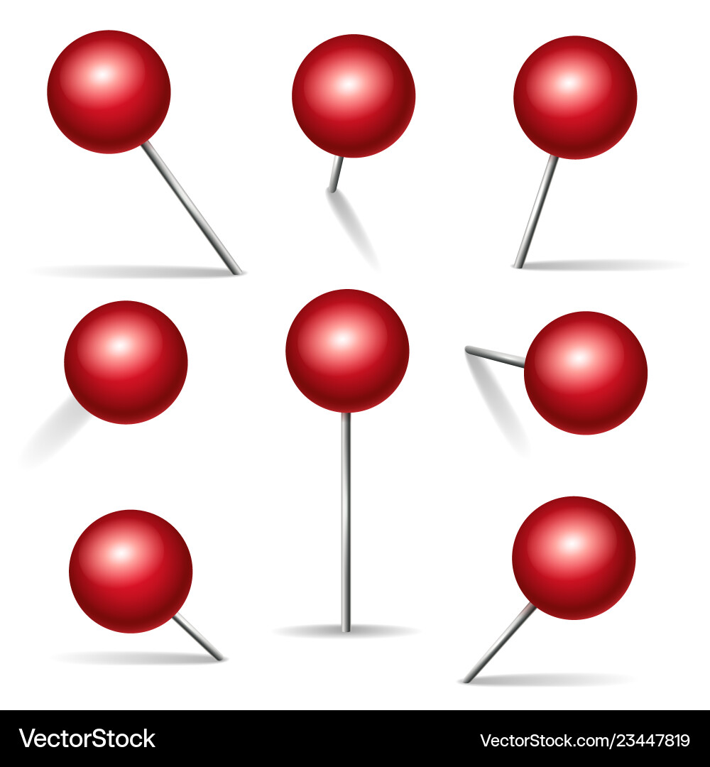 Red push pin Royalty Free Vector Image - VectorStock