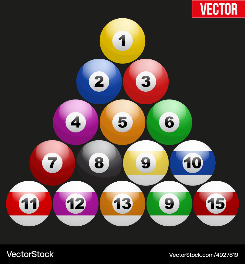 Set of billiard balls for pool Royalty Free Vector Image