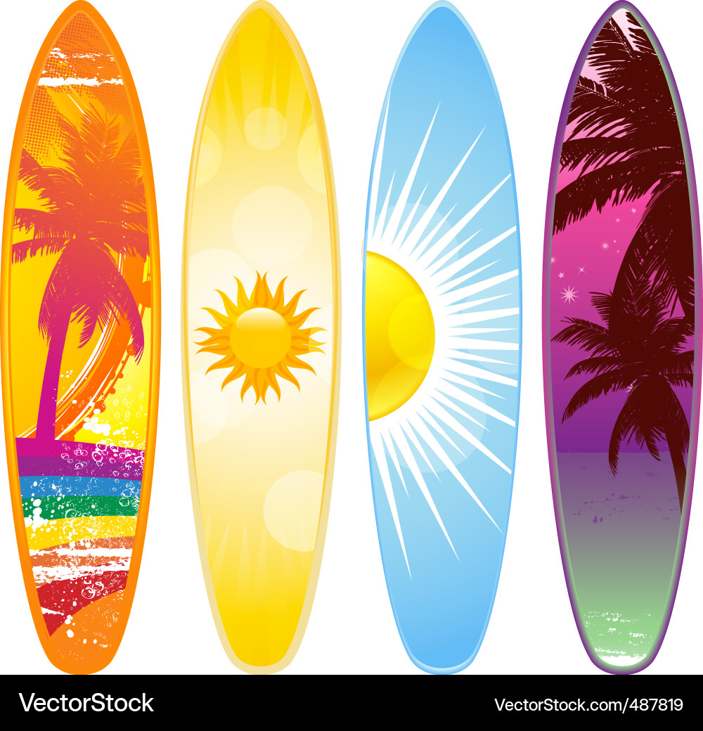 Tropical surfboard Royalty Free Vector Image - VectorStock