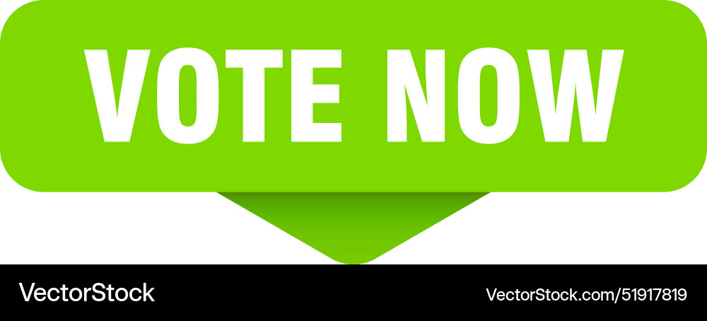 Vote now sticker sign on transparent Royalty Free Vector
