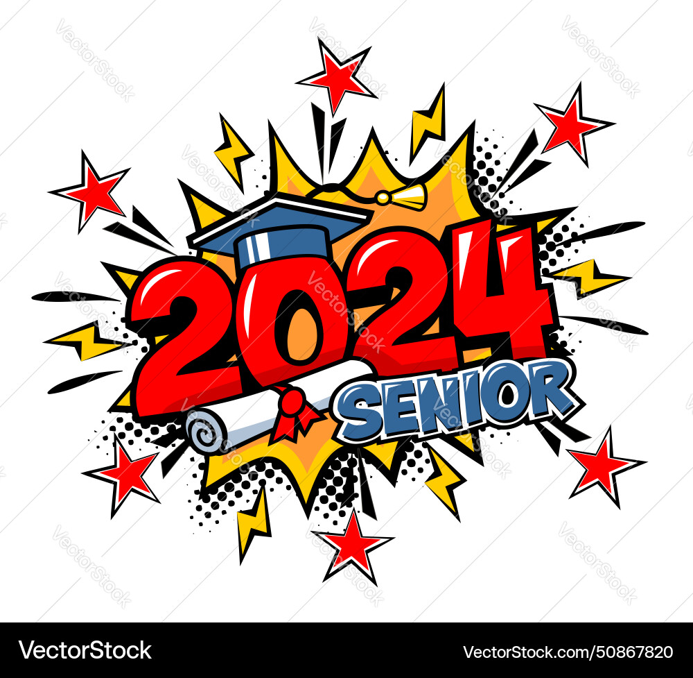 2024 graduate class logo Royalty Free Vector Image