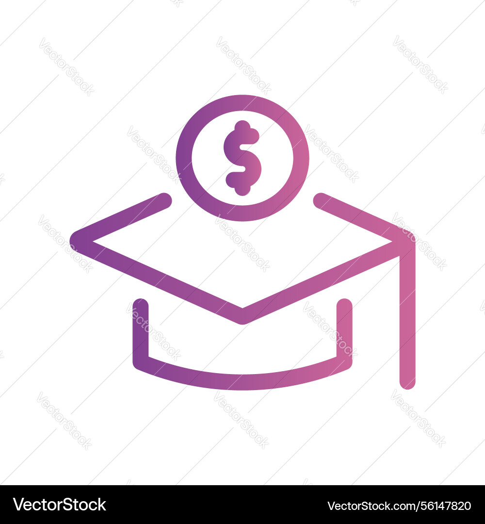 A simple icon for the theme paid education Vector Image