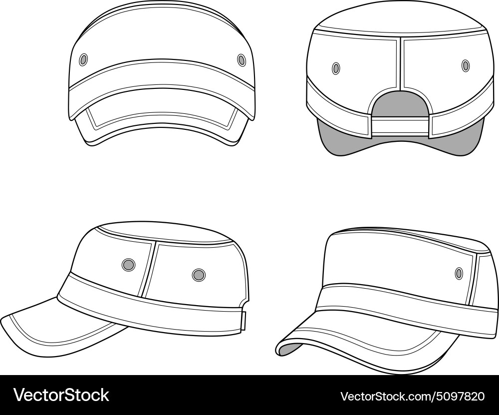 Cap Band Outline Template Royalty Free Vector Image