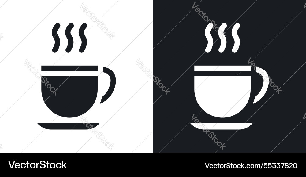Coffee icons set black and colored style Vector Image