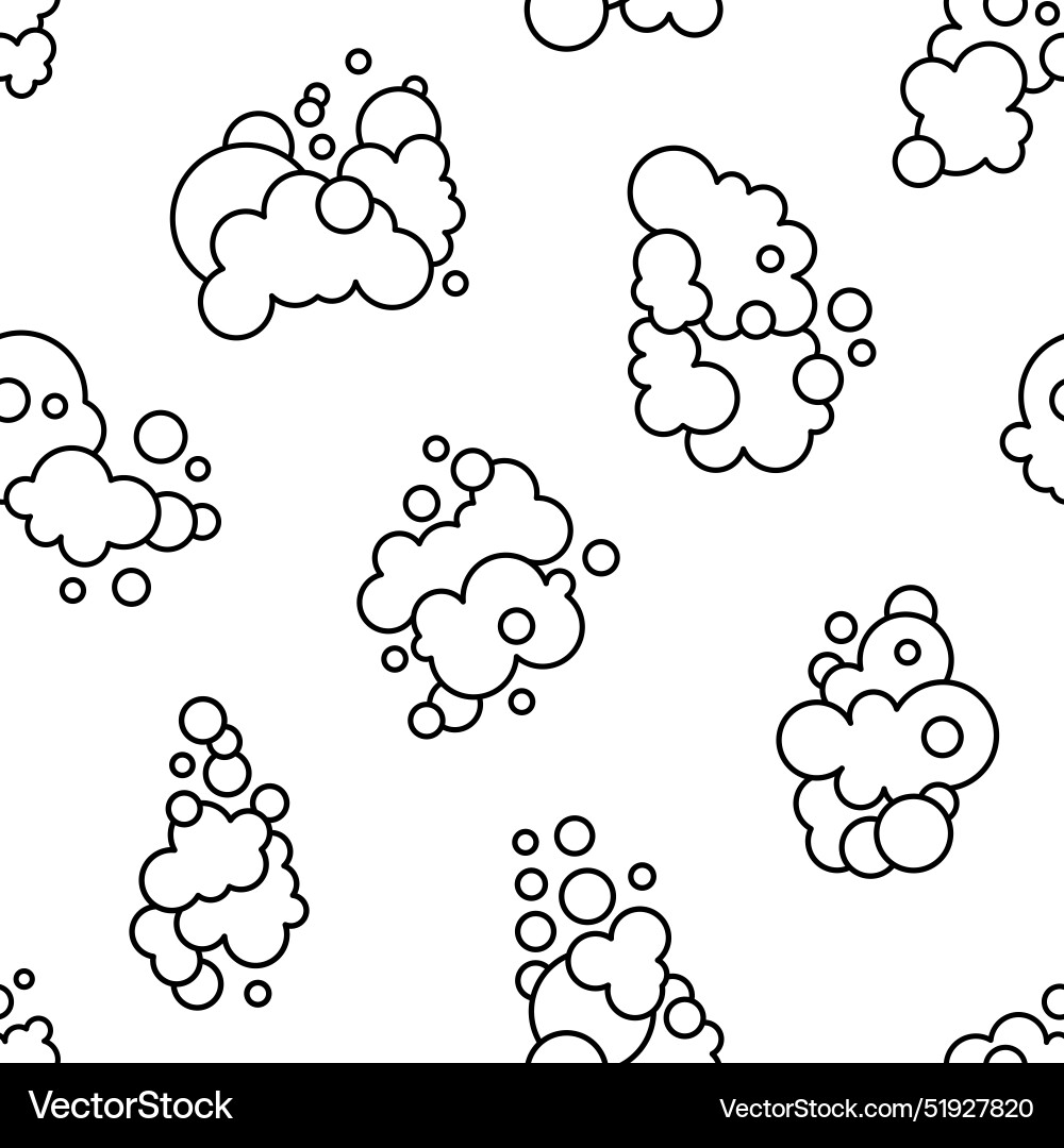 Foam soap seamless pattern coloring page Vector Image