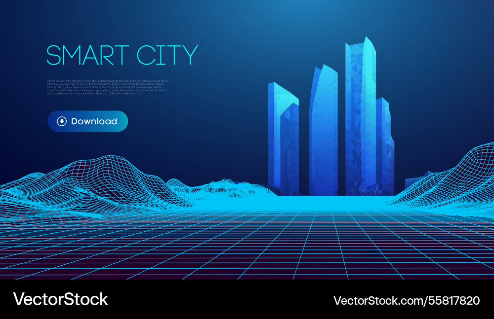 Futuristic Smart City Background Royalty Free Vector Image