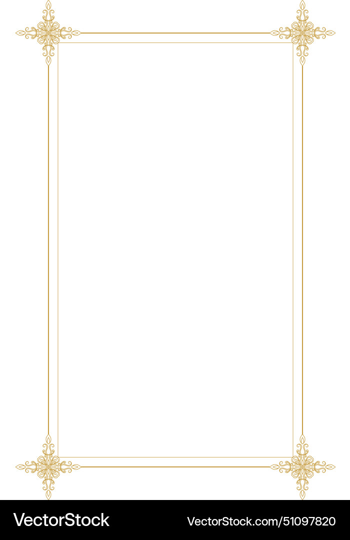 Gold invitation simple elegance frame Royalty Free Vector