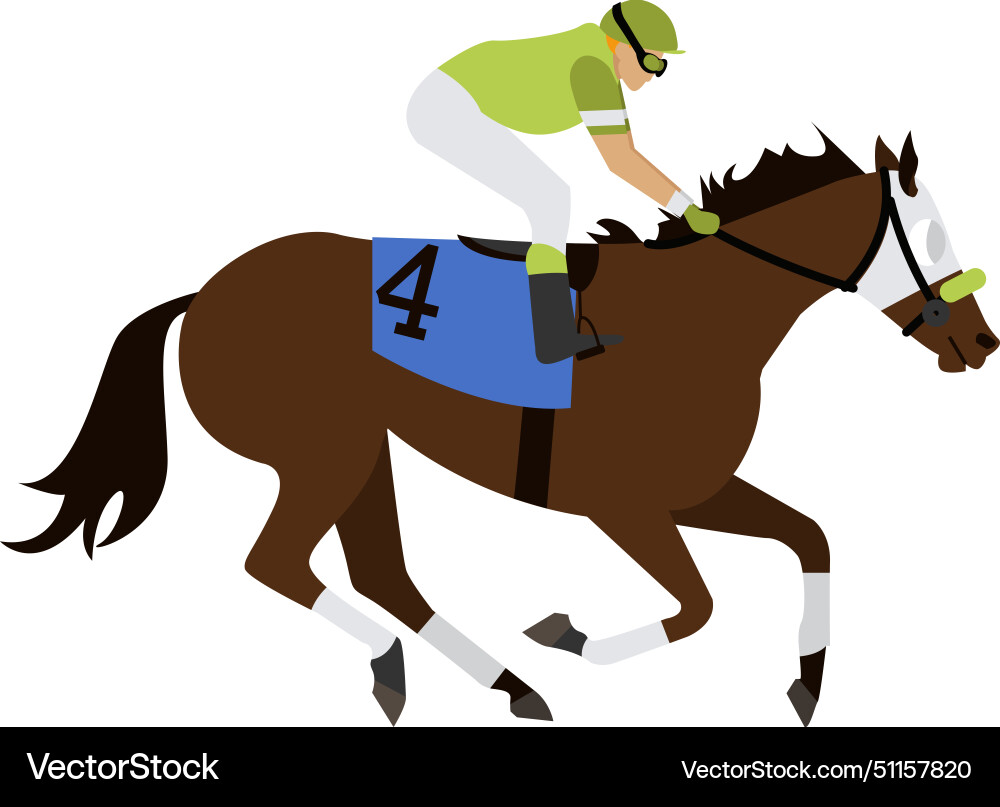 Horse rider galloping icon isolated Royalty Free Vector
