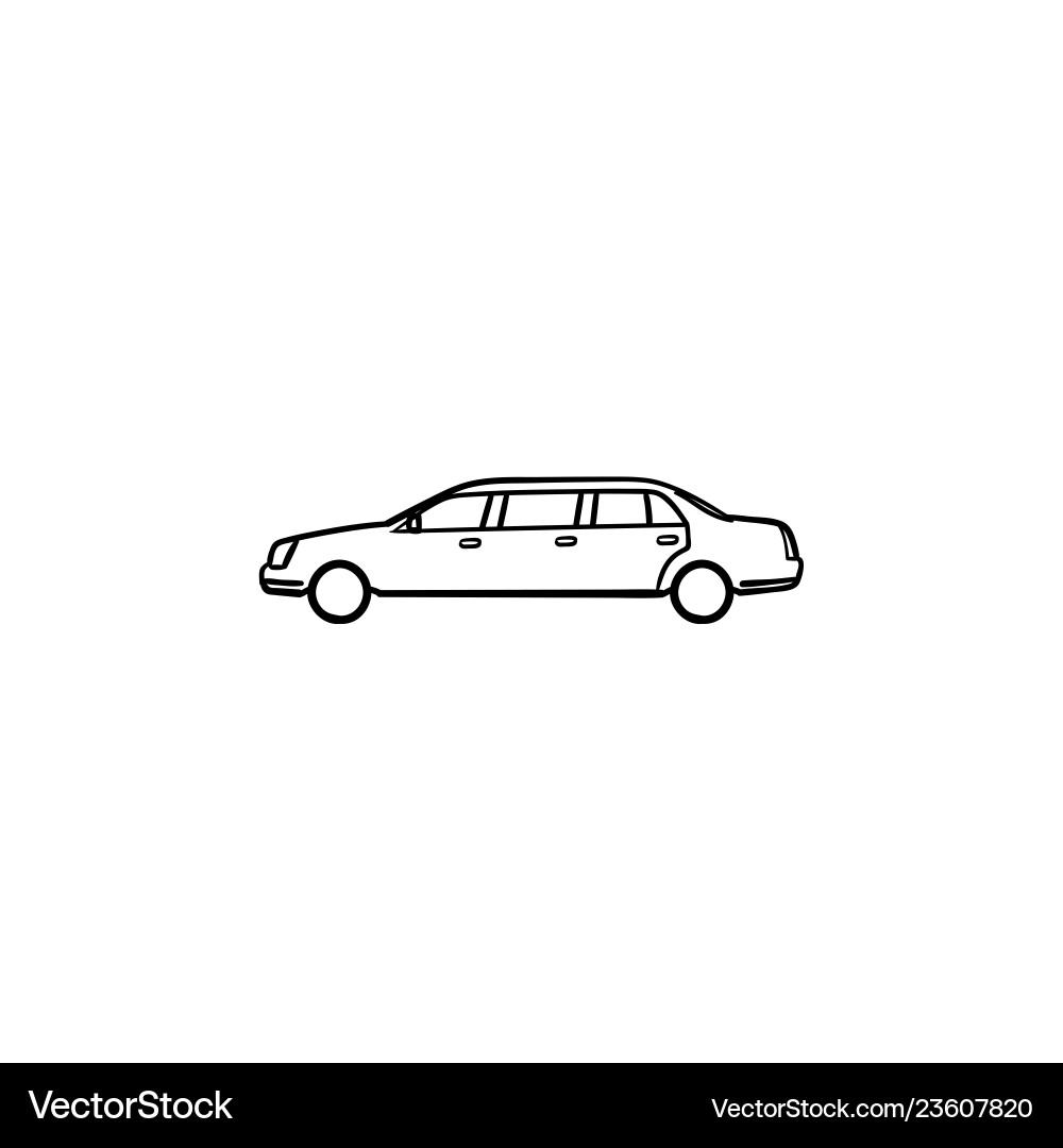 Limousine hand drawn outline doodle icon Vector Image
