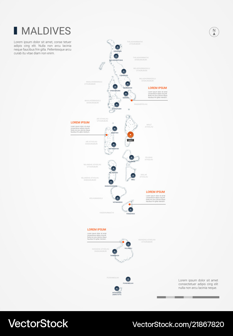 Malediven infographic map Lizenzfreies Vektorbild