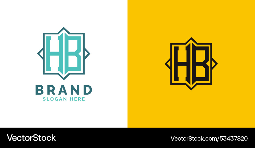 Modern hb monogram logo design initial letter hb Vector Image