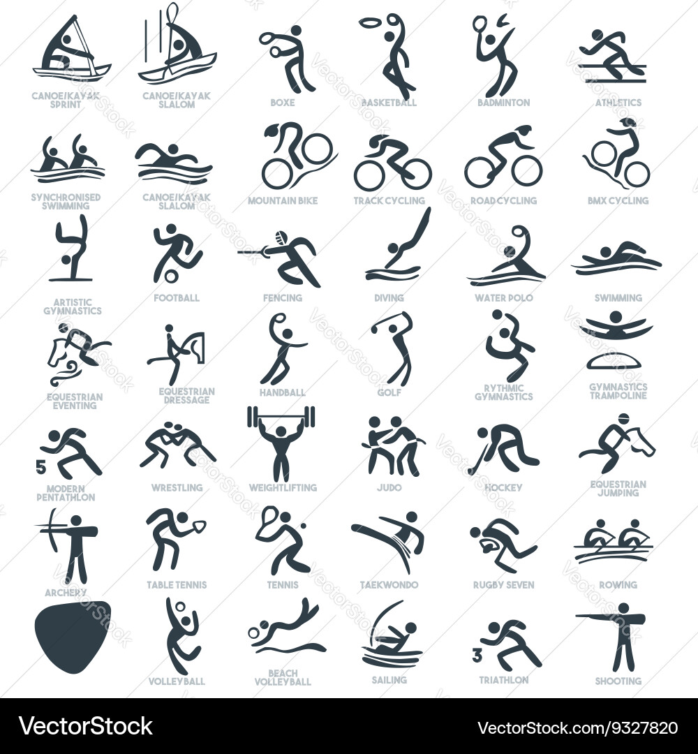 Olympic Sport Icon Set Royalty Free Vector Image