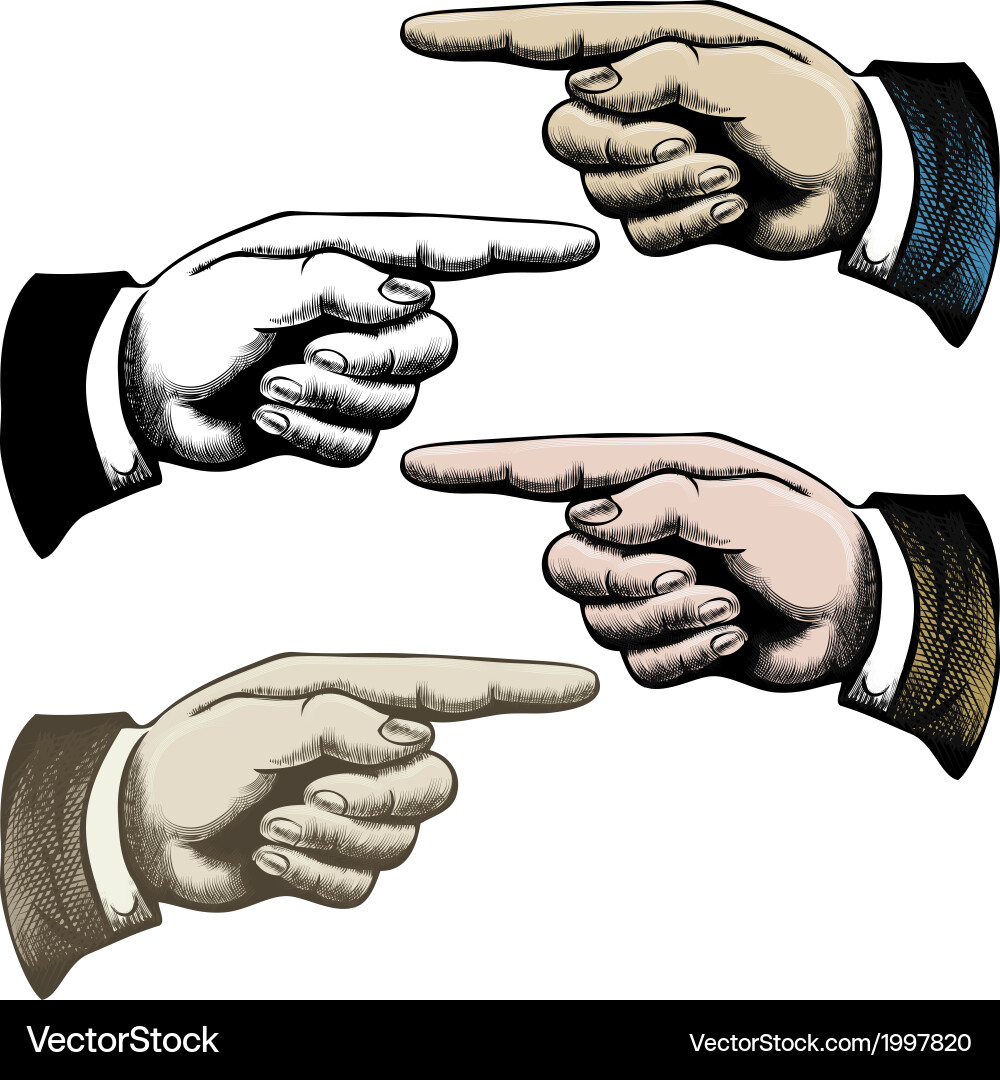 Pointing fingers Royalty Free Vector Image - VectorStock