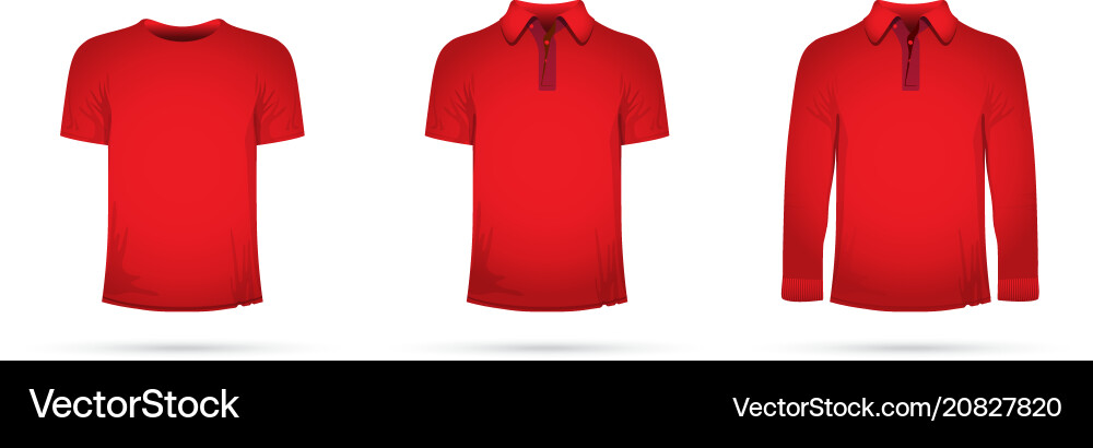 Red set of t-shirts Royalty Free Vector Image - VectorStock