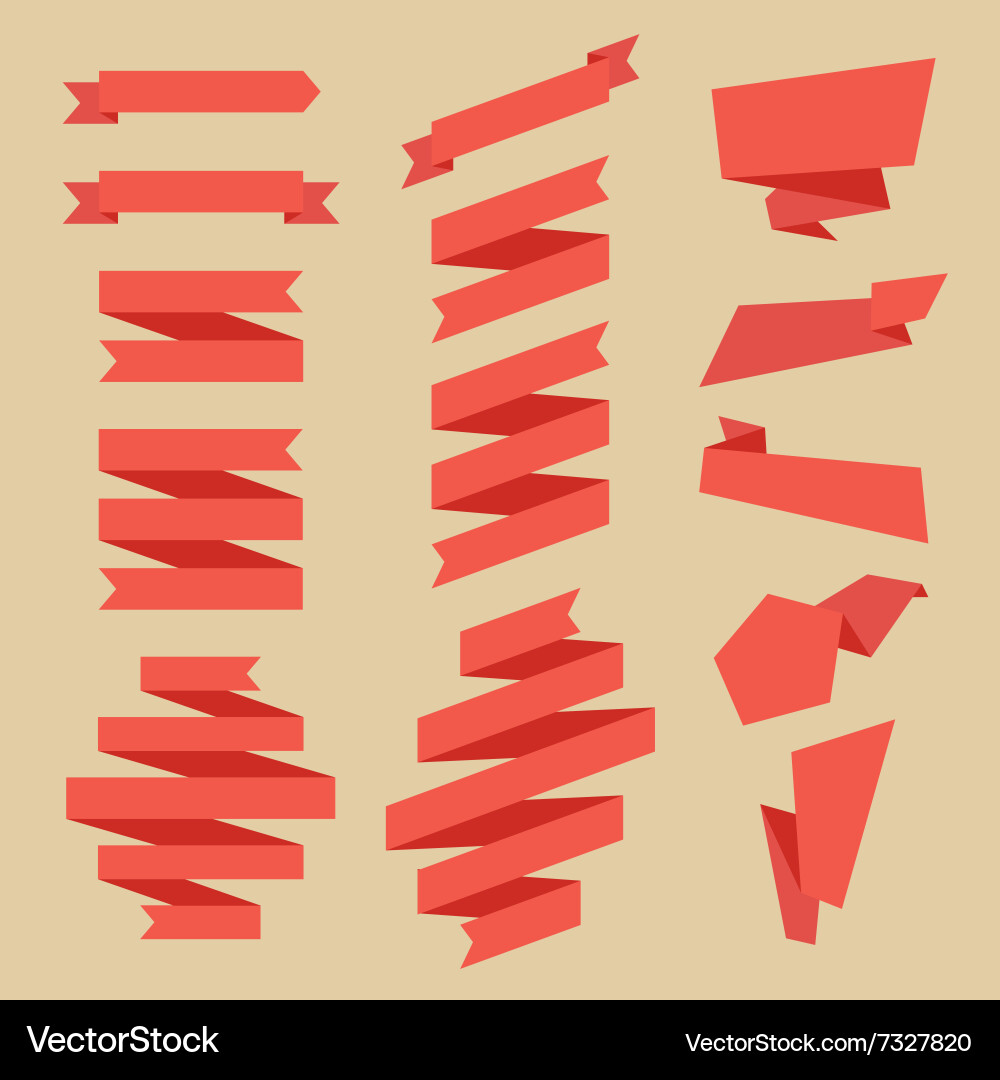 Set of flat ribbons Royalty Free Vector Image - VectorStock