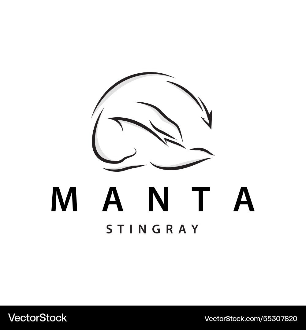Stingray fish logo ocean animal design simple Vector Image