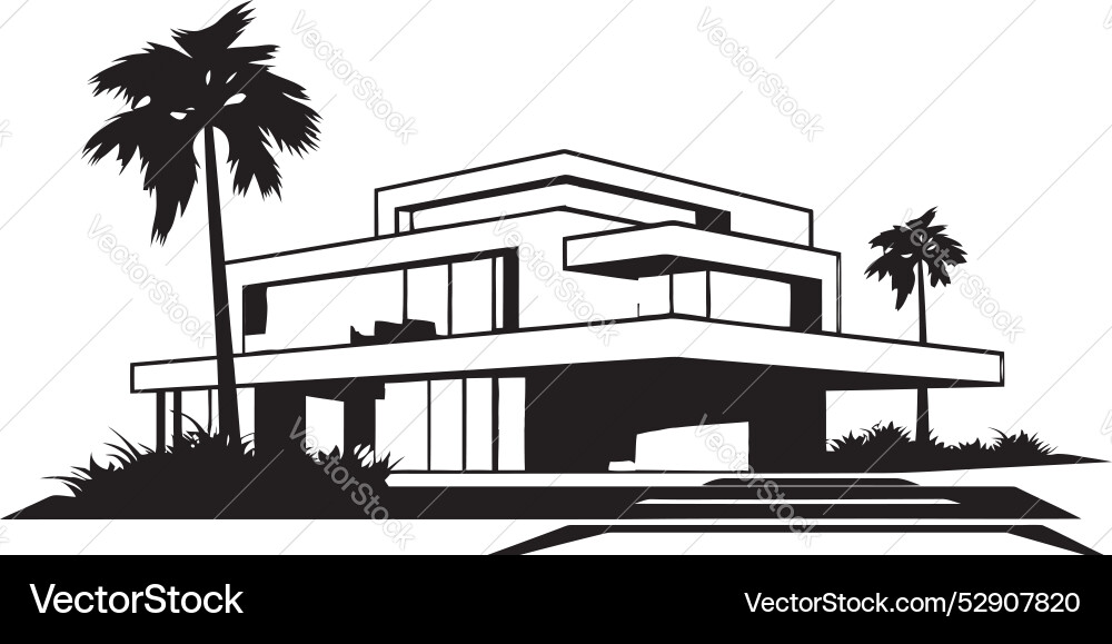 Urban villa excellence monochromatic icon estates Vector Image