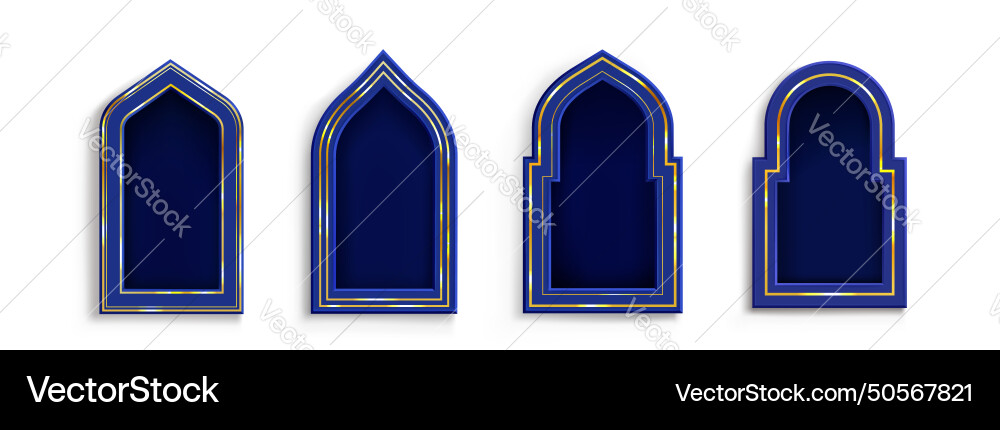 Arab frame in form of traditional shape window Vector Image