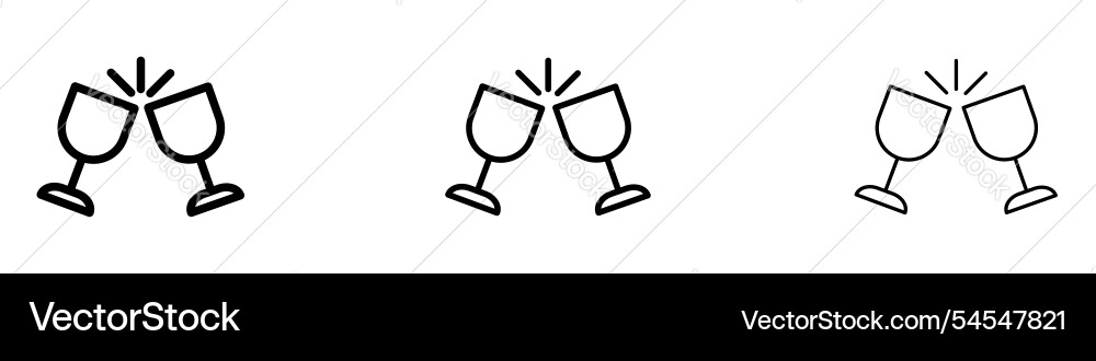 Champagne glasses icon Royalty Free Vector Image