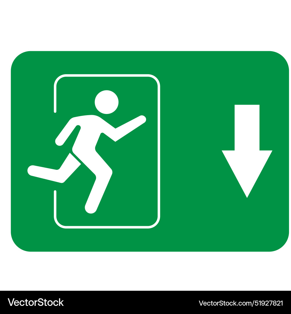Emergency exit sign set icon Royalty Free Vector Image