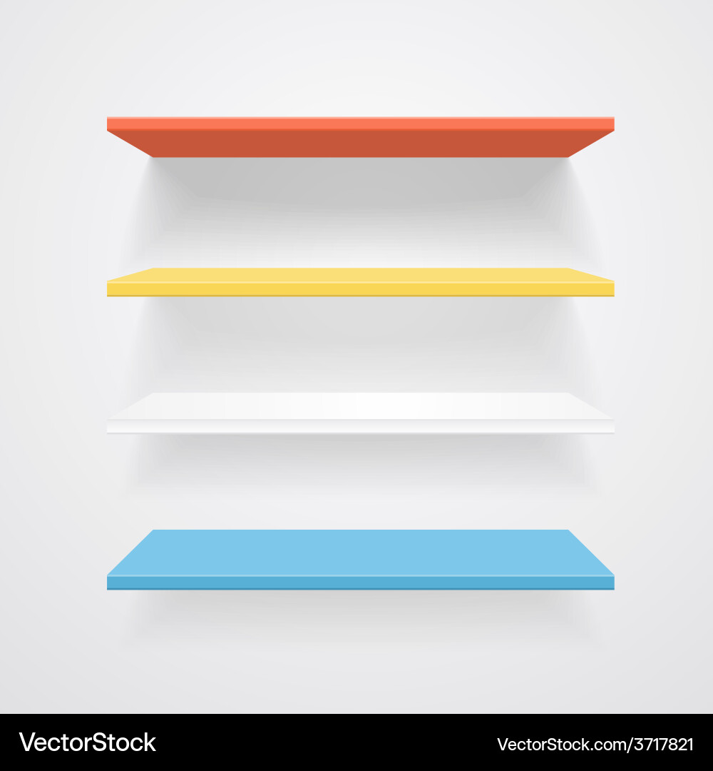 Empty Color Shelves (3717821) – Royalty-Free Vector | VectorStock