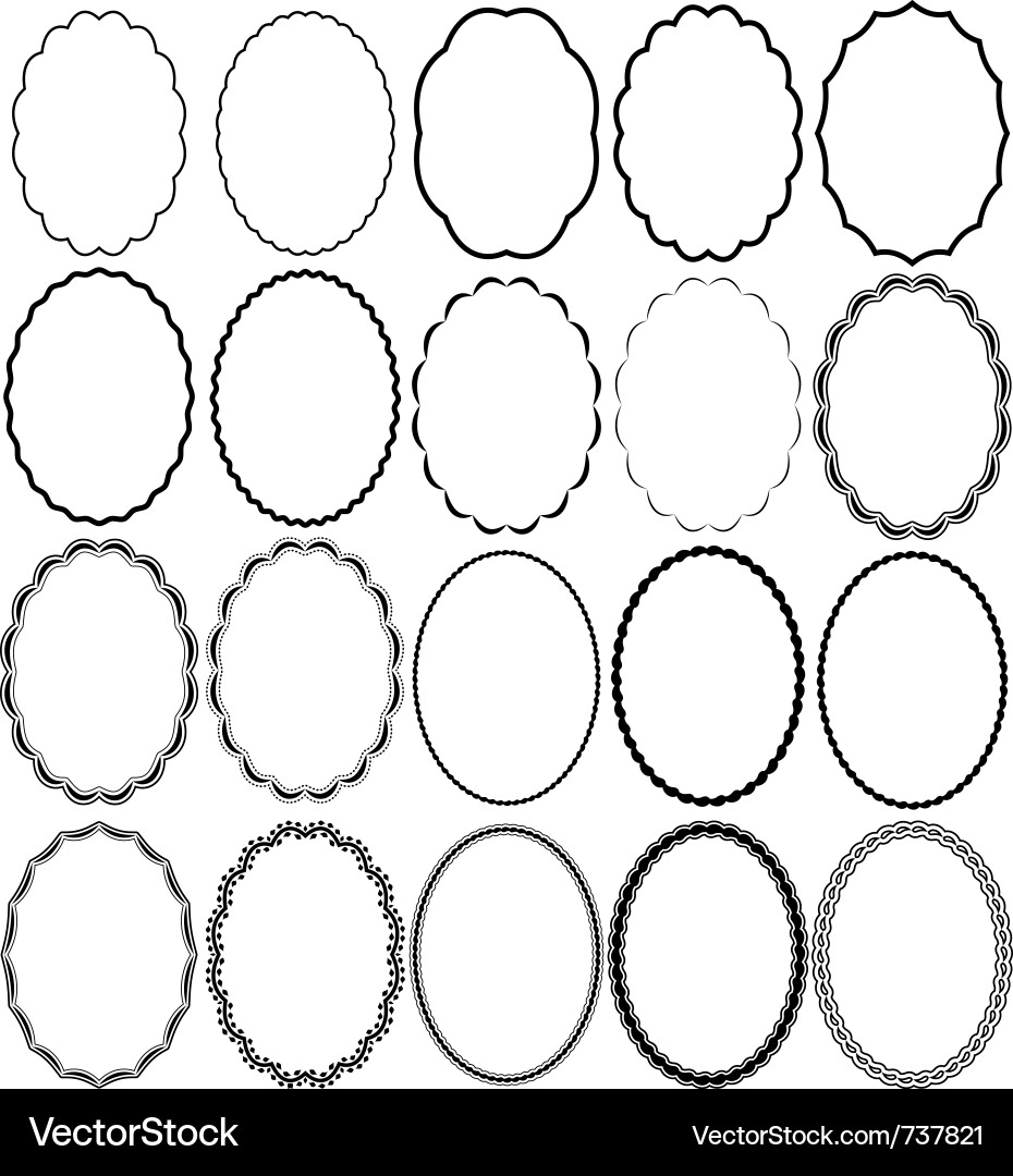 Frames oval Royalty Free Vector Image - VectorStock