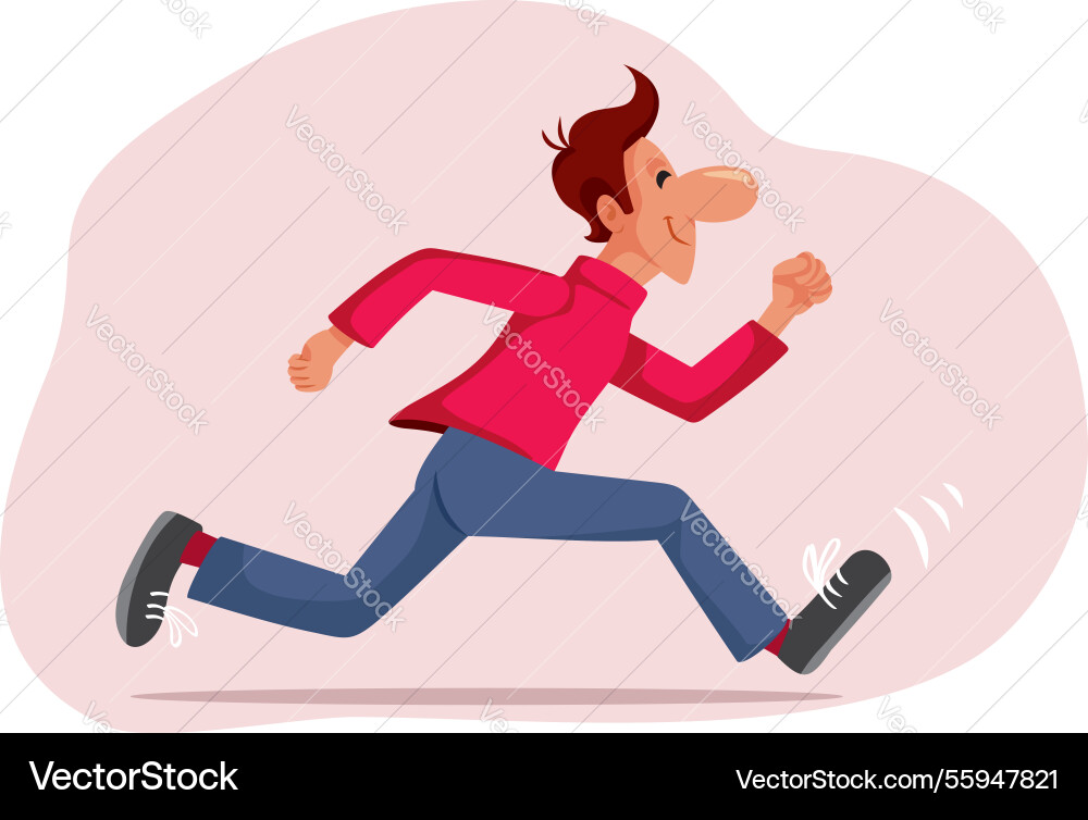 Funny man running cartoon character Royalty Free Vector