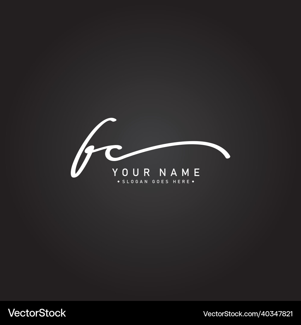 Handwritten FC Signature Logo Royalty Free Vector Image