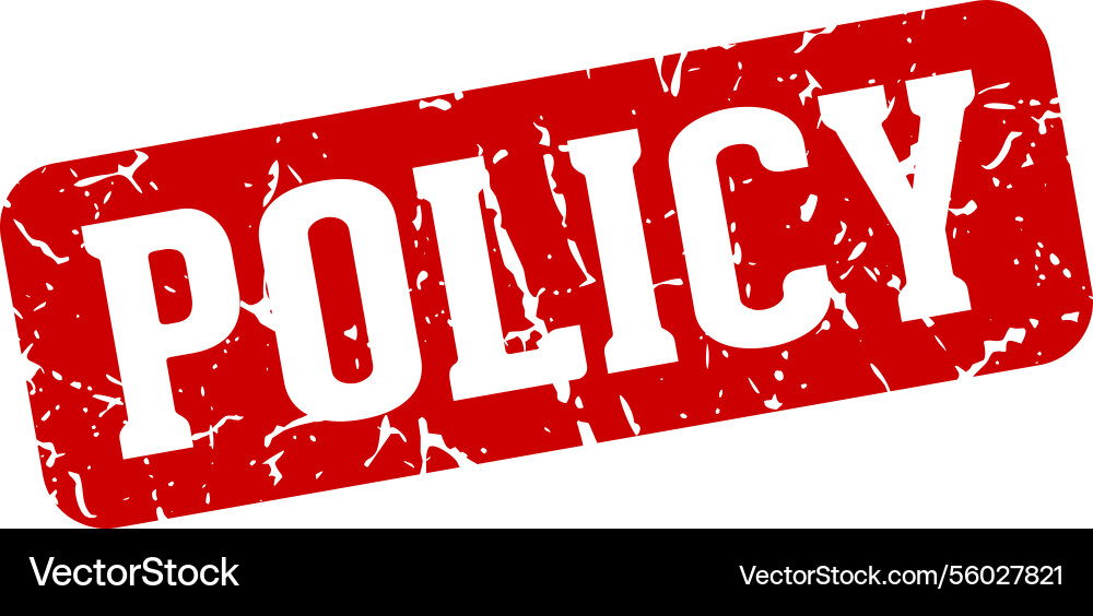 Policy rectangular sign stamp Royalty Free Vector Image