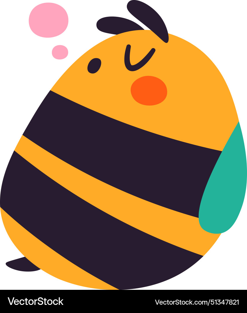 Sleeping bee cartoon Royalty Free Vector Image