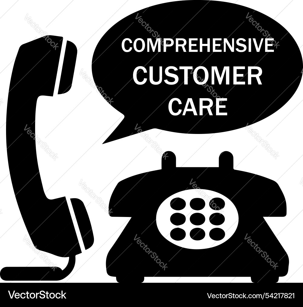 Telephone customer care flat icon Royalty Free Vector Image
