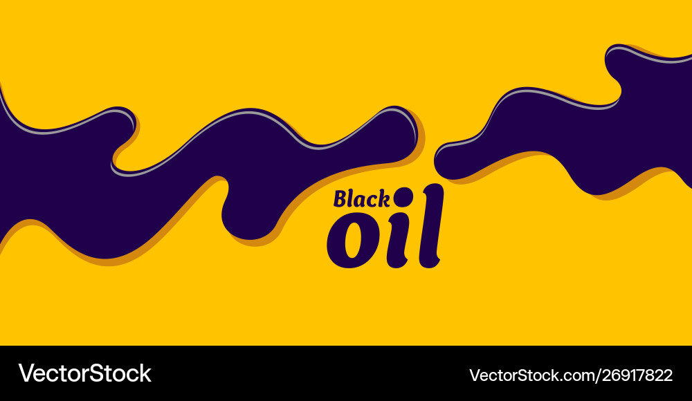 Black oil stain on bright yellow background Vector Image