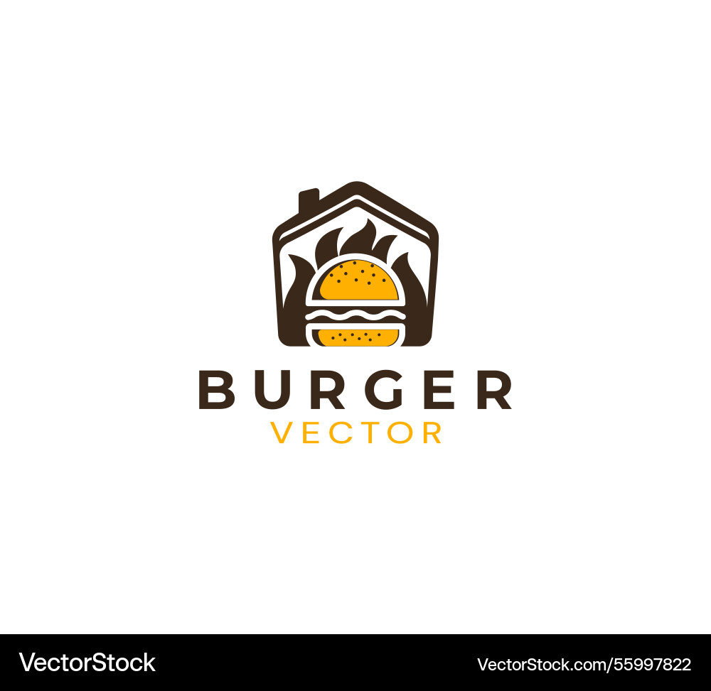 Burger shop logo design Royalty Free Vector Image