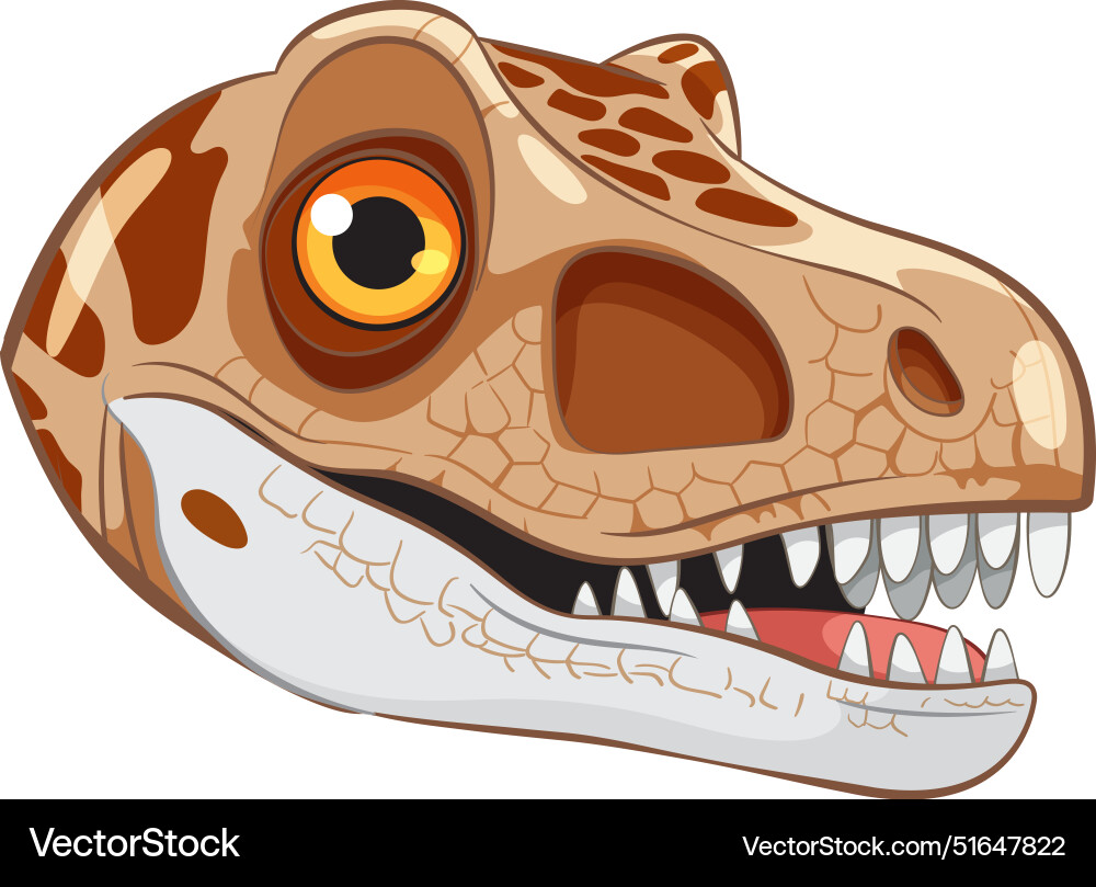 Colorful dinosaur head with sharp teeth Royalty Free Vector