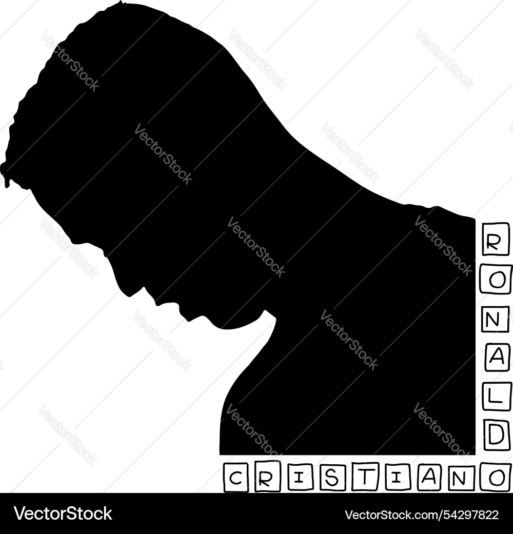 Cristiano ronaldo line art silhouette Royalty Free Vector