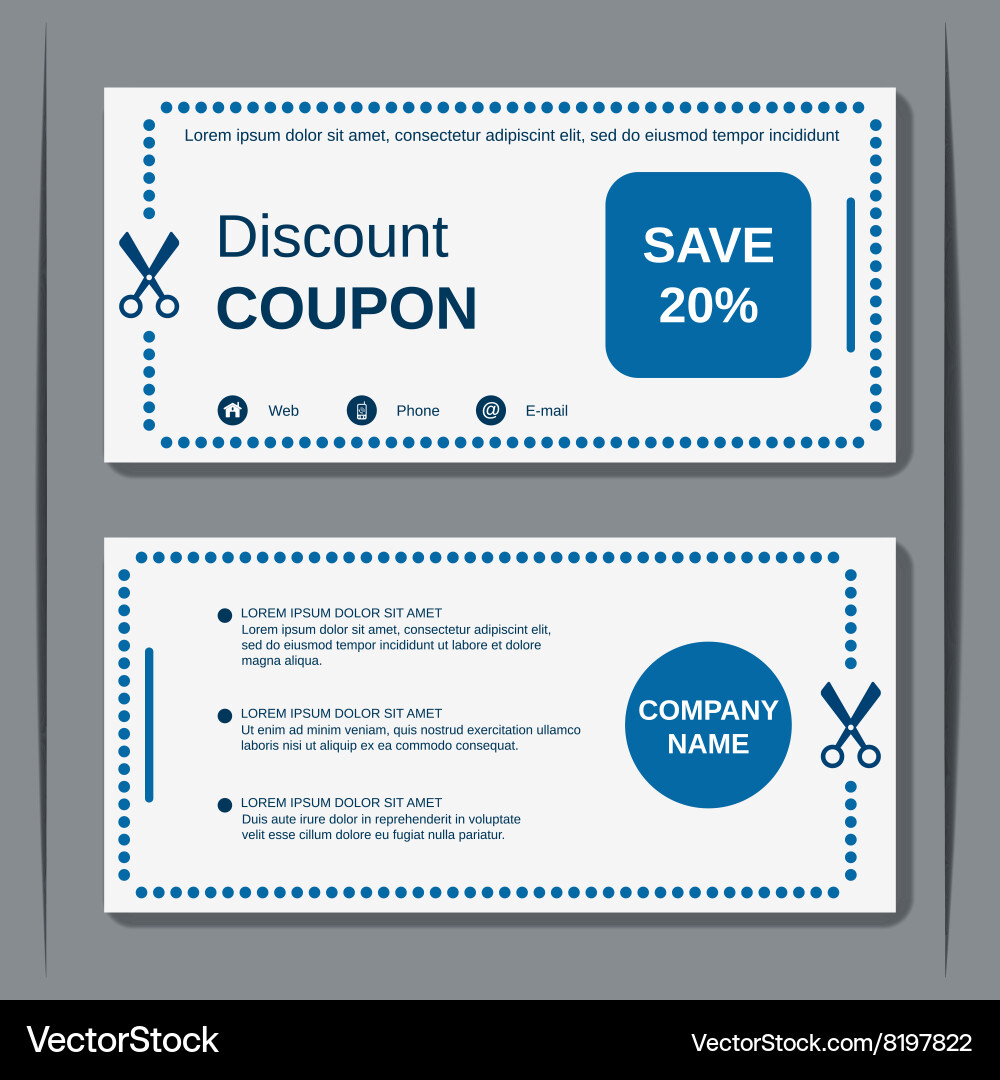 Discount coupon design template Royalty Free Vector Image