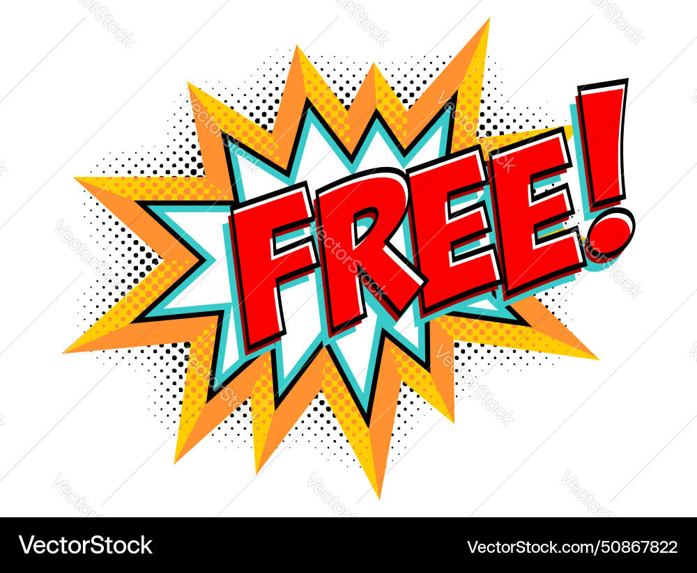 Exploding Comic Word - Free! Royalty Free Vector Image