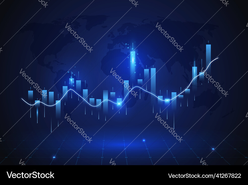 Glowing chart of investment financial data graph Vector Image
