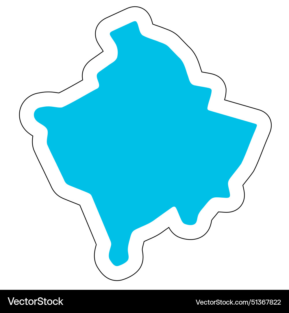 Kosovo Country Map Sticker Royalty Free Vector Image