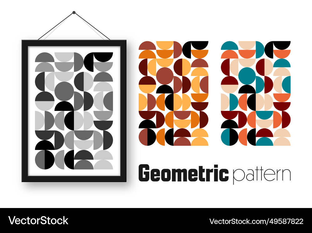 Picture frame with geometric trendy pattern Vector Image