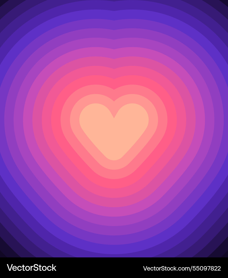 Radiant heart with gradient pink and purple layers