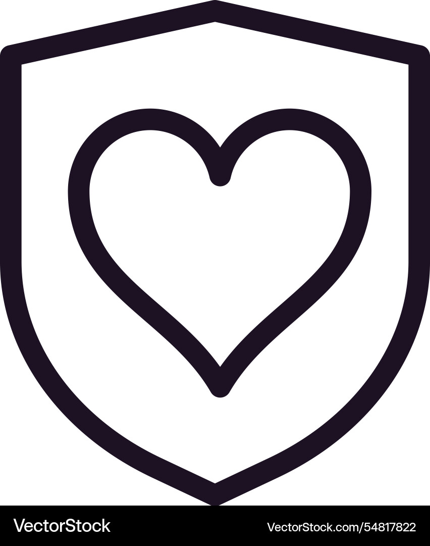 Simple line drawing depicting a shield Royalty Free Vector