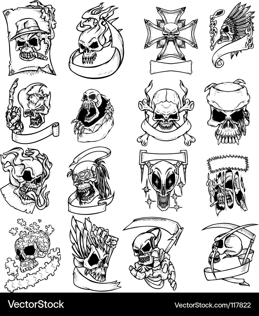Skull tattoo Royalty Free Vector Image - VectorStock
