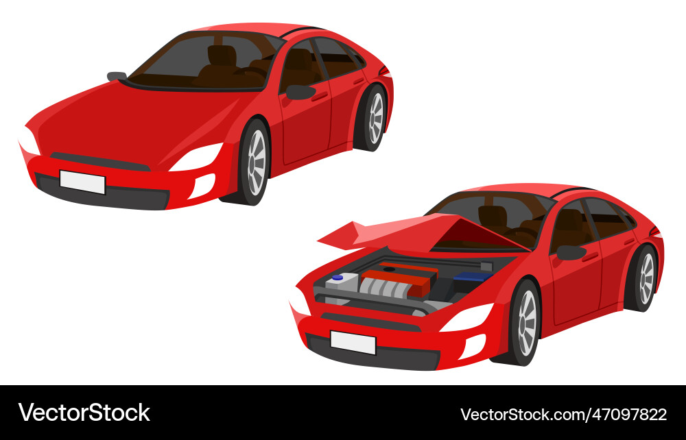 Status of damage cars Royalty Free Vector Image
